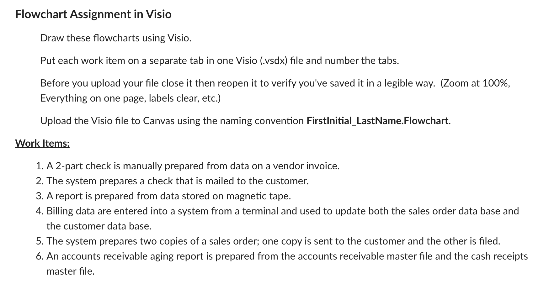 Solved Flowchart Assignment in Visio Draw these flowcharts | Chegg.com