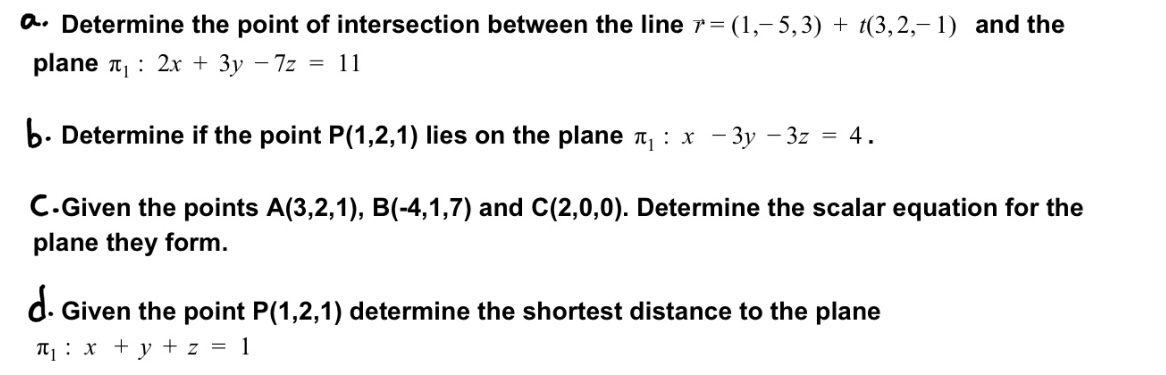 Solved a. Determine the point of intersection between the | Chegg.com