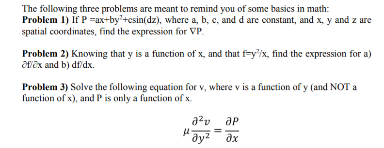 Solved The following three problems are meant to remind you | Chegg.com
