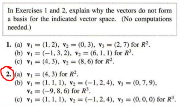 Solved In Exercises 1 and 2, explain why the vectors do not | Chegg.com