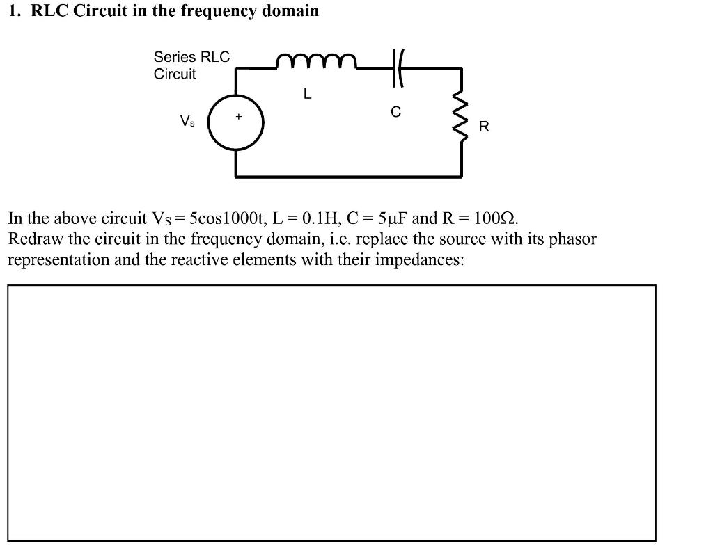 Solved 1. RLC Circuit in the frequency domain Series RLC | Chegg.com