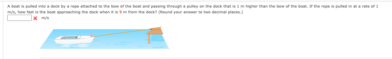 Solved m/s, how fast is the boat approaching the dock when | Chegg.com