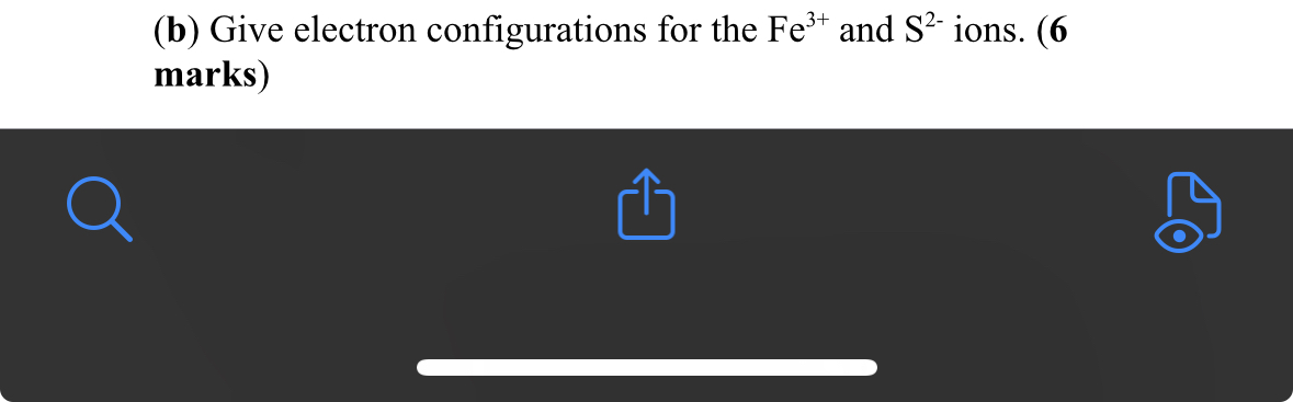 Solved B give Electron Configurations For The Fe3 and