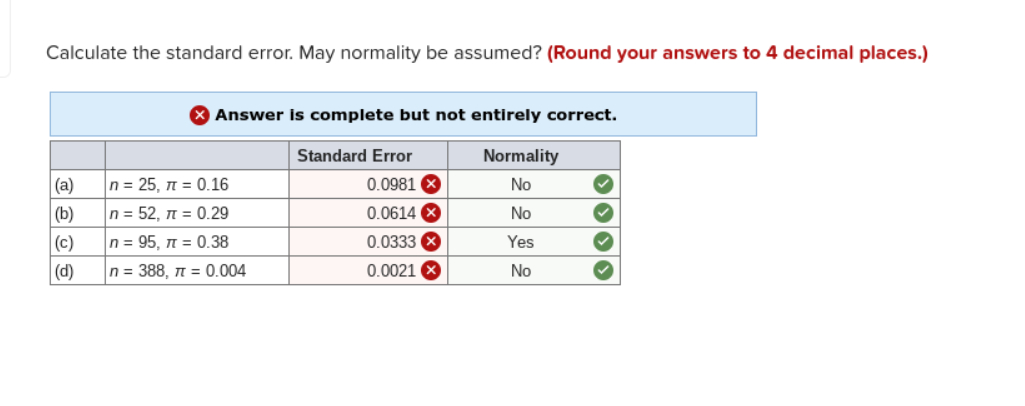 Solved Calculate the standard error. May normality be | Chegg.com