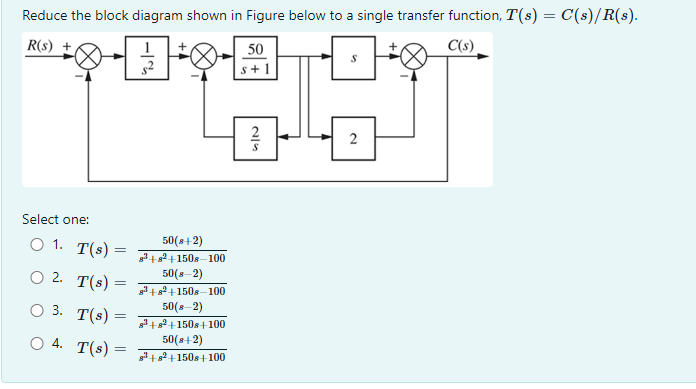 Solved Reduce the block diagram shown in Figure below to a | Chegg.com
