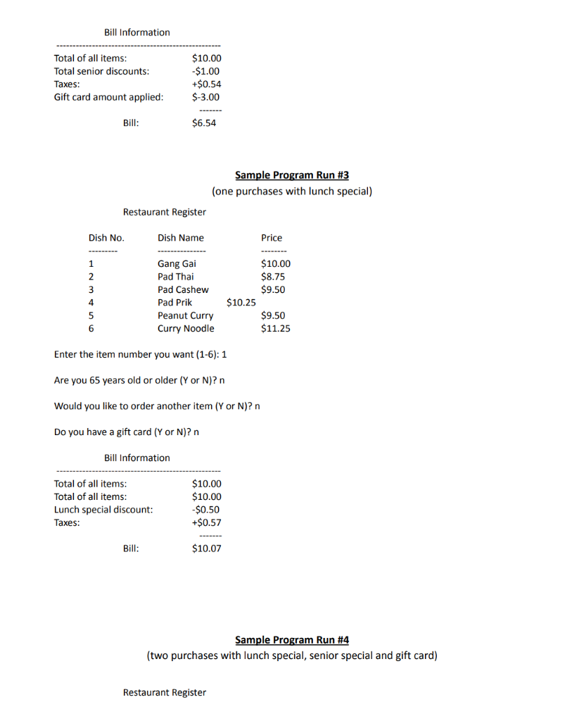 Solved Program Specifications/Requirements. . Create a | Chegg.com
