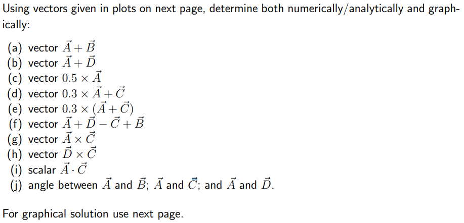 Solved Using vectors given in plots on next page, determine | Chegg.com