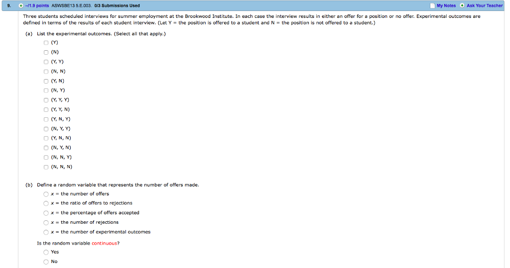 Solved 8.-11.9 points ASWSBE13 5.E.028. 03 Submissions Used | Chegg.com