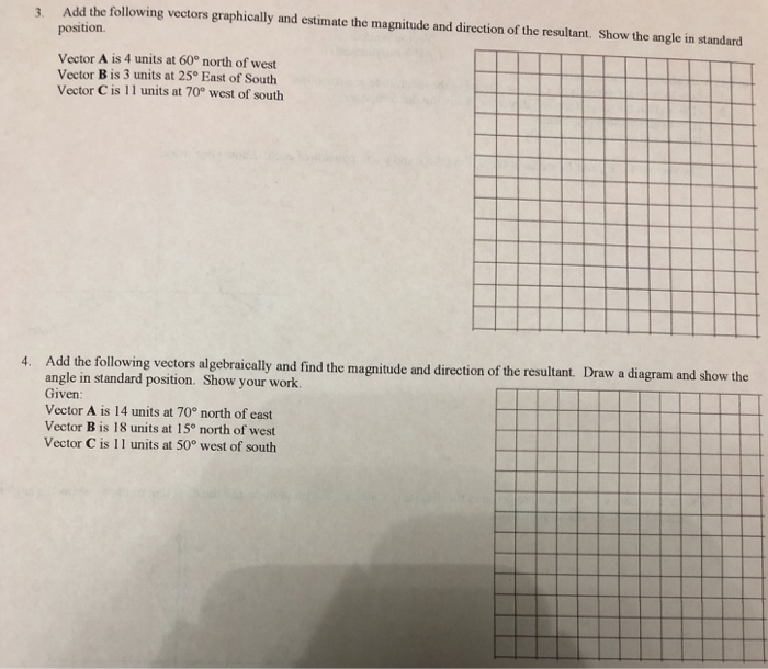 Solved 3. Add the following vectors graphically and estimate | Chegg.com