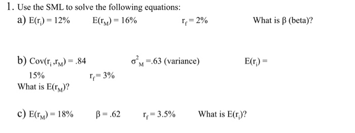Solved 1. Use the SML to solve the following equations a) | Chegg.com