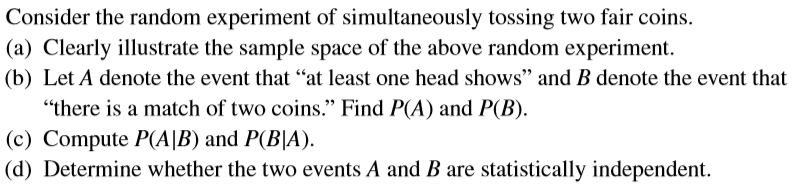 Solved Consider the random experiment of simultaneously | Chegg.com
