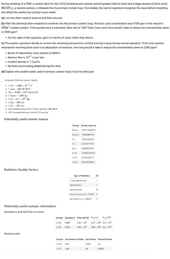 Solved Answer parts A-D, using the provided information, and | Chegg.com