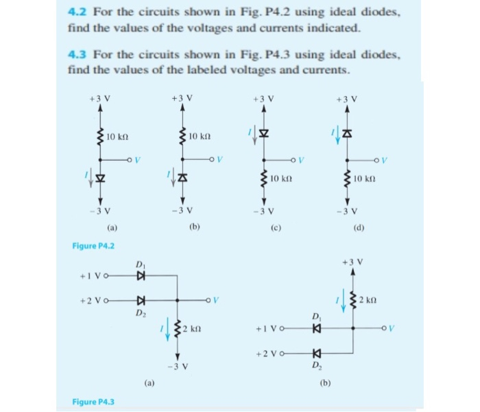 Solved 4.2 For the circuits shown in Fig. P4.2 using ideal | Chegg.com