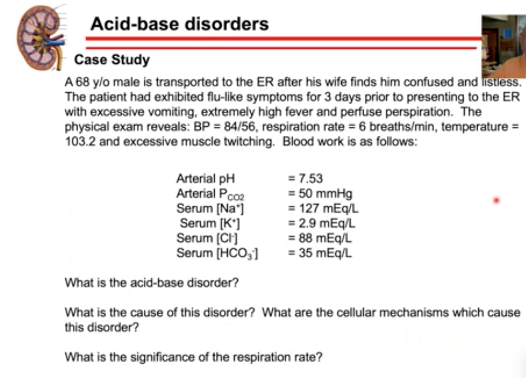 Solved Acid-base disorders Case Study A 68 y/o male is | Chegg.com