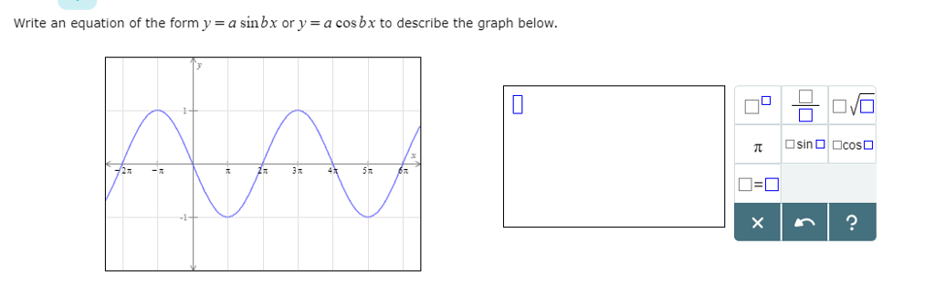 Solved Write an equation of the form y-a sinbx ory-a cos bx | Chegg.com