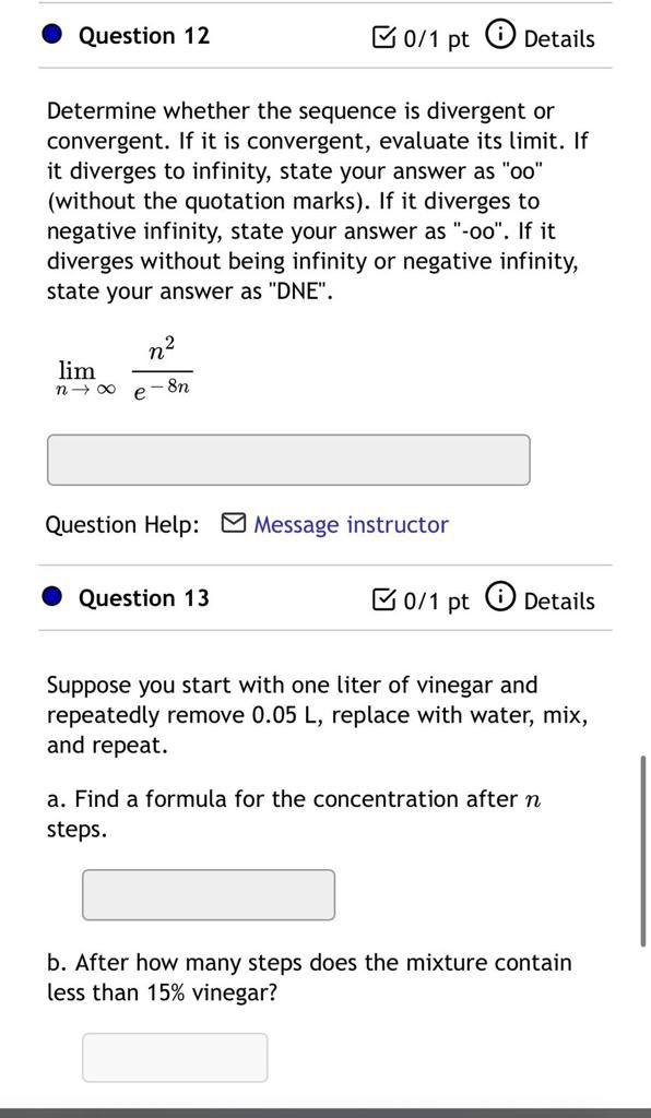 Solved Determine whether the sequence is divergent or | Chegg.com