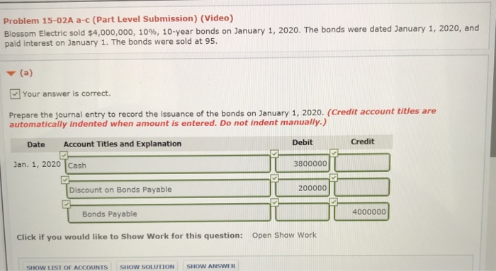 Solved Problem 15-02A a-c (Part Level Submission) (Video) I | Chegg.com
