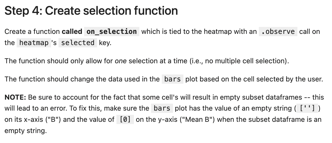 Solved Create selection function¶Create a function called | Chegg.com