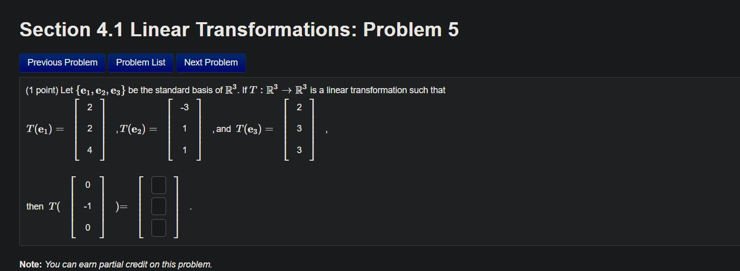 Solved Section 4 1 Linear Transformations Problem 5