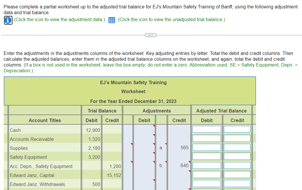 Solved Please complete a partial worksheet up to the | Chegg.com
