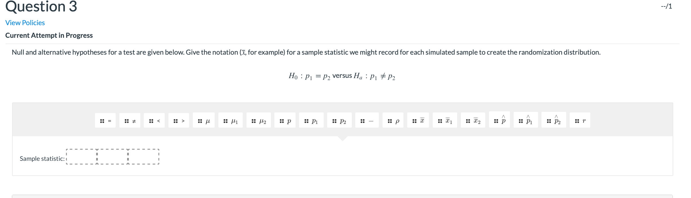 Solved Question 3 --/1 View Policies Current Attempt in | Chegg.com