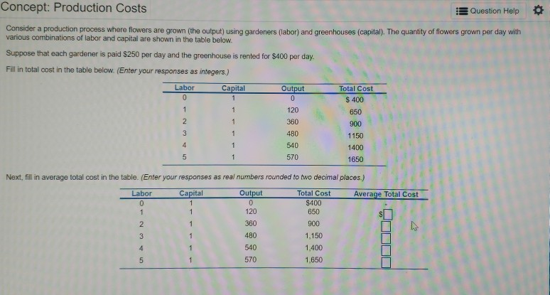 Solved Concept: Production Costs Question Help * Consider a | Chegg.com Solved Concept: Production Costs Question Help * Consider a | Chegg.com
