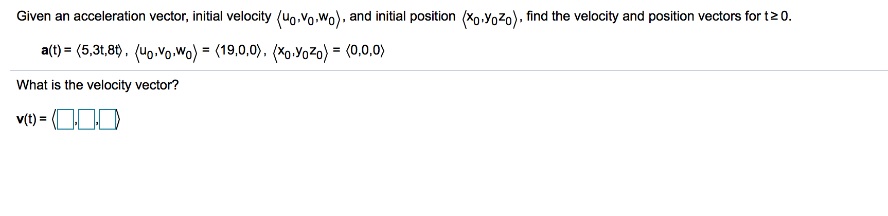 Solved and initial position (X0.Yo20) Given an acceleration | Chegg.com