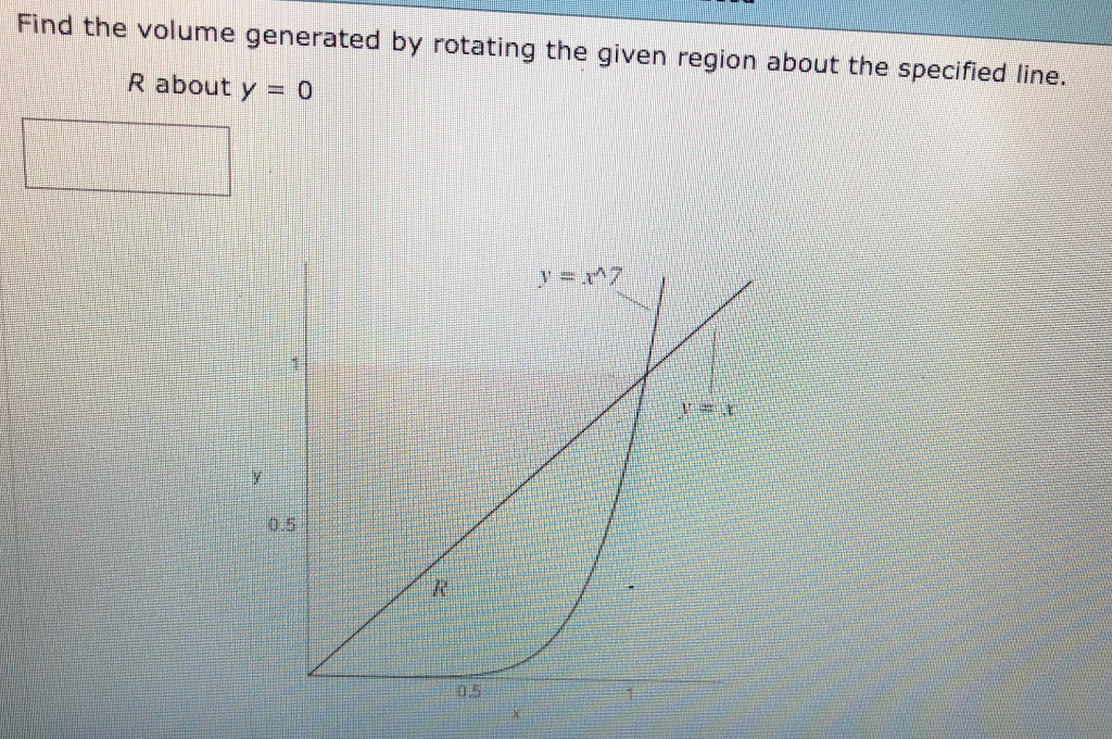 Solved Find the volume generated by rotating the given | Chegg.com