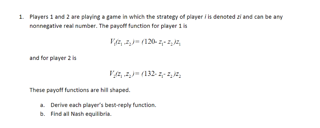 Solved Players 1 and 2 are playing a game in which the | Chegg.com