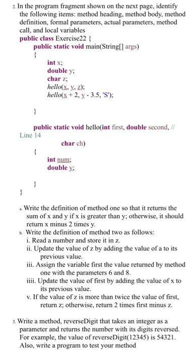Solved 2. In the program fragment shown on the next page, | Chegg.com