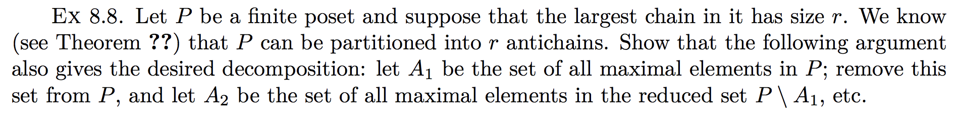 Solved Ex 8.8. Let P be a finite poset and suppose that the | Chegg.com