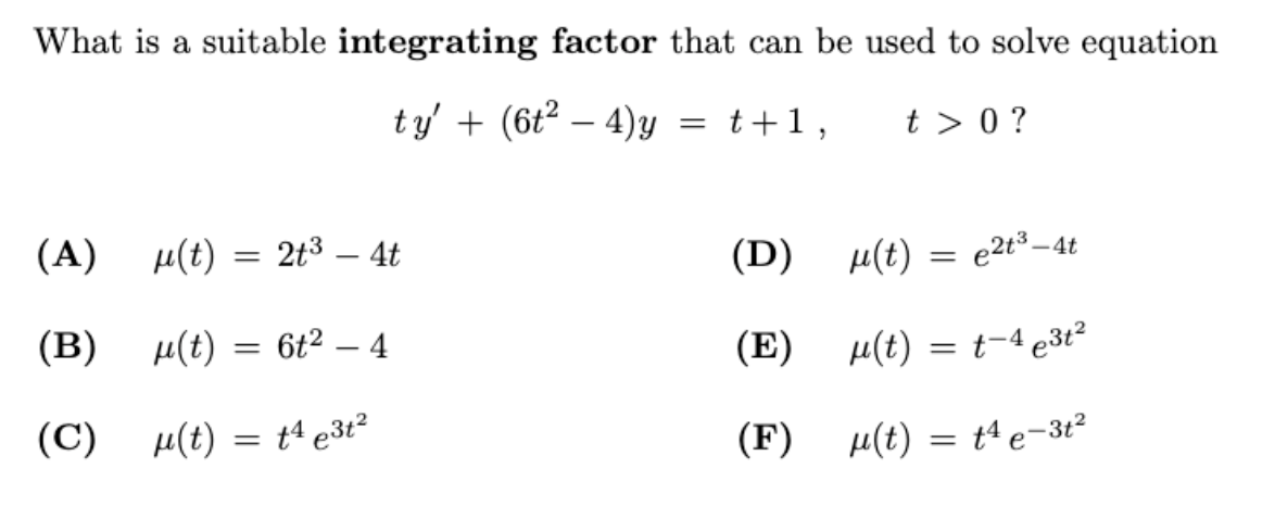 Solved What is a suitable integrating factor that can be | Chegg.com