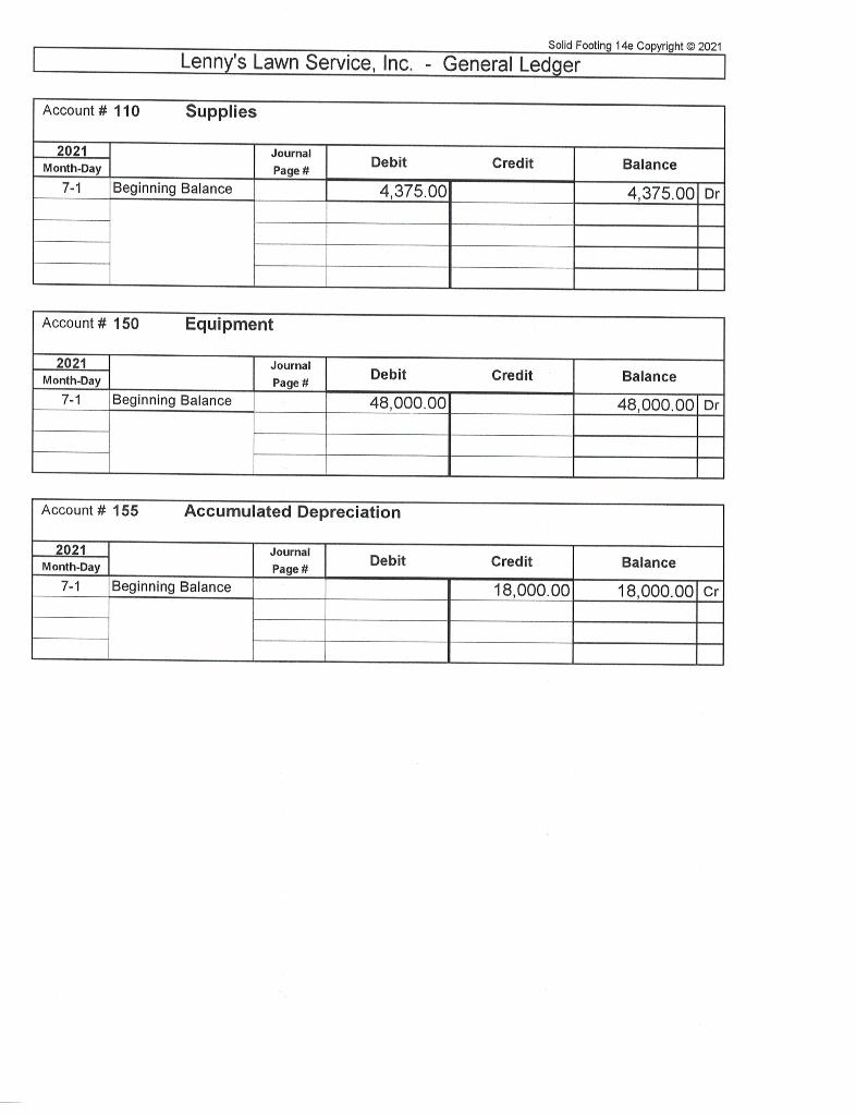Accounting Cycle Project Solid Footing 14e To | Chegg.com
