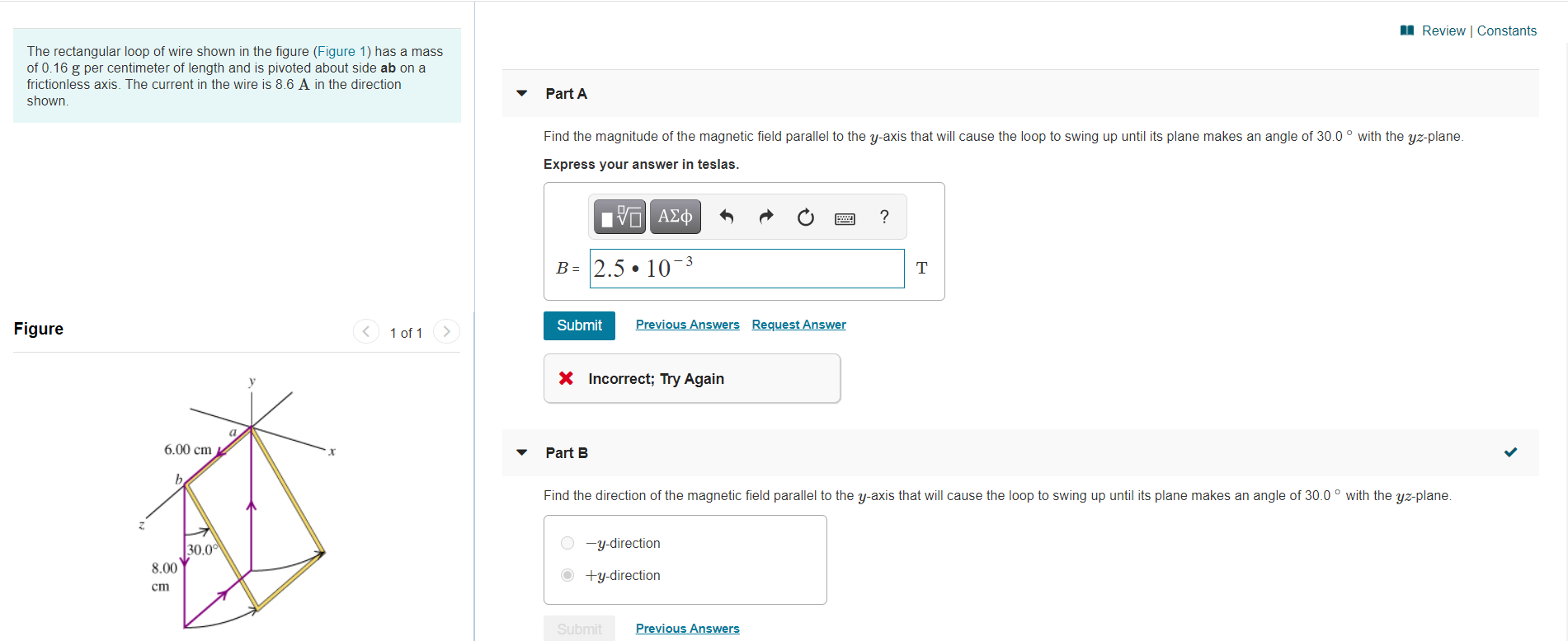 Solved A Review Constants The rectangular loop of wire shown | Chegg.com
