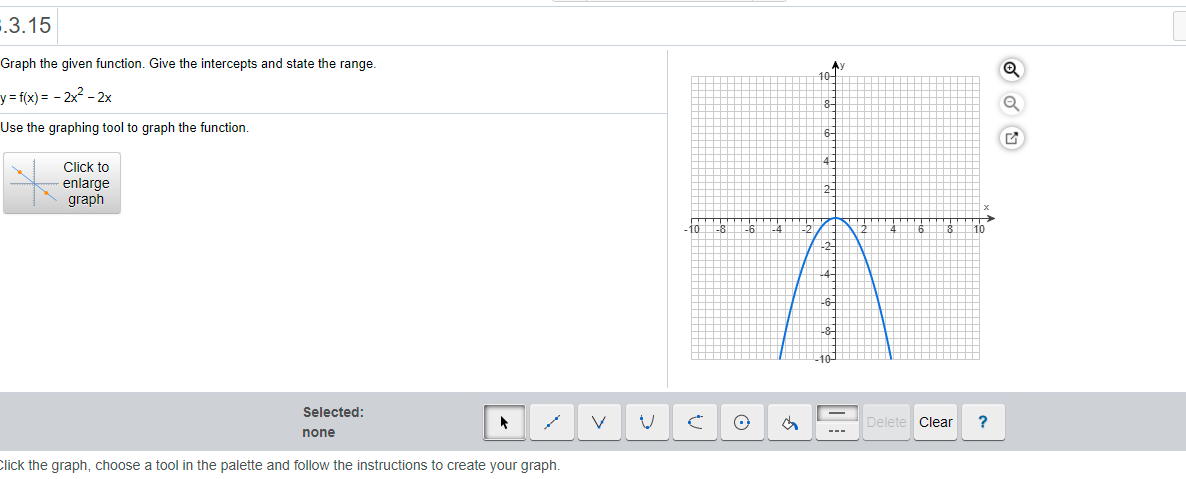 Solved -.3.15 10-1 Graph the given function. Give the | Chegg.com