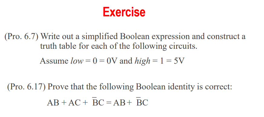 Solved (Pro. 6.7) Write out a simplified Boolean expression | Chegg.com