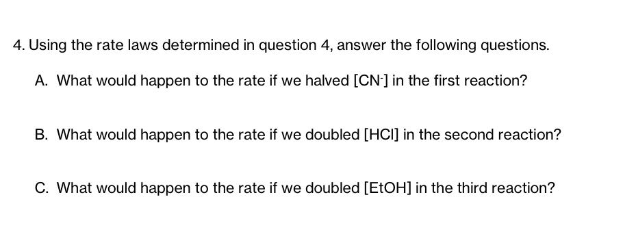 Solved 3. Considering some of the same reactions, determine | Chegg.com