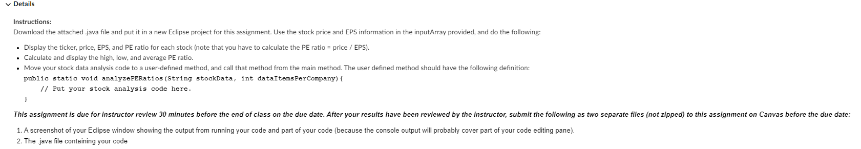 Solved This is the code: package analysis; public class | Chegg.com