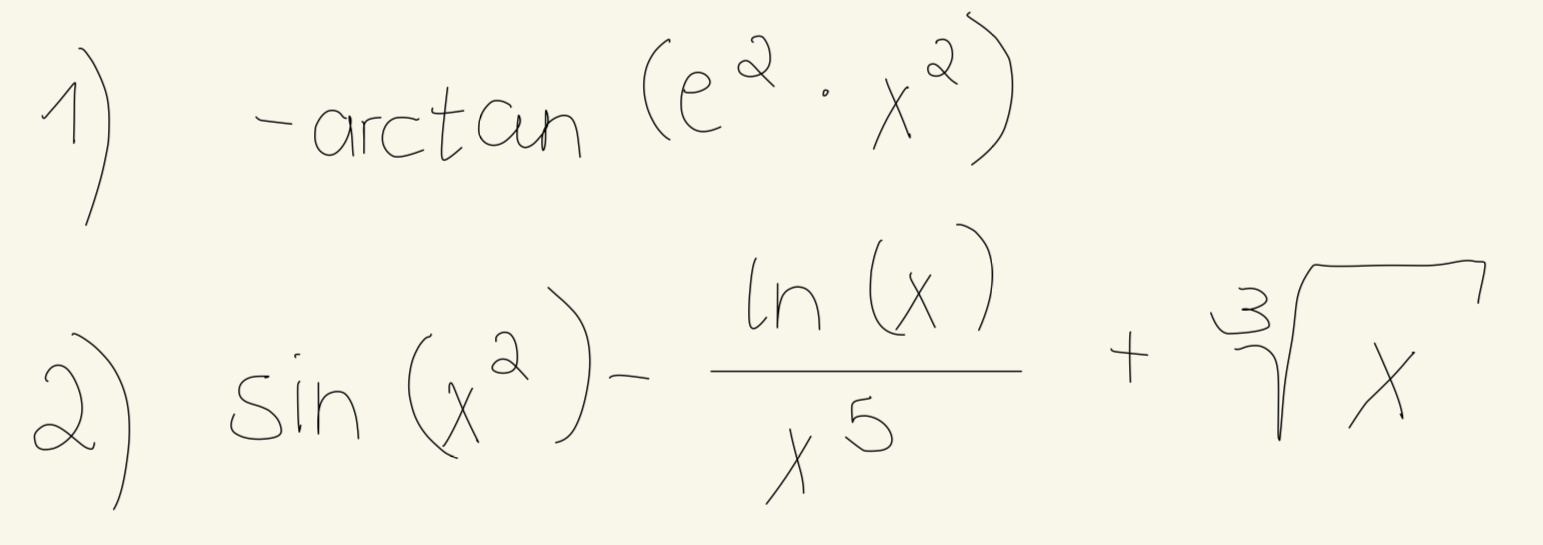 Solved -arctan(e2*x2)sin(x2)-ln(x)x5+x3 | Chegg.com
