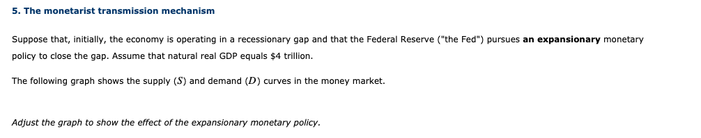 Solved 5. The monetarist transmission mechanism Suppose | Chegg.com Solved 5. The monetarist transmission mechanism Suppose | Chegg.com