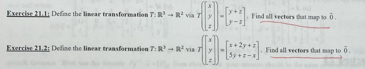 Solved Exercise 21.1: Define the linear transformation T: R3 | Chegg.com