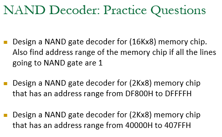 Solved NAND Decoder: Practice Questions -Design a NAND gate | Chegg.com