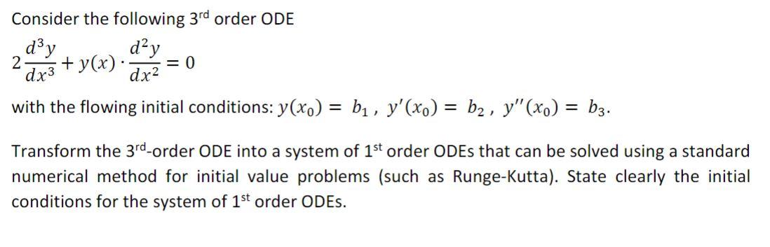 Consider the following 3rd order ODE | Chegg.com