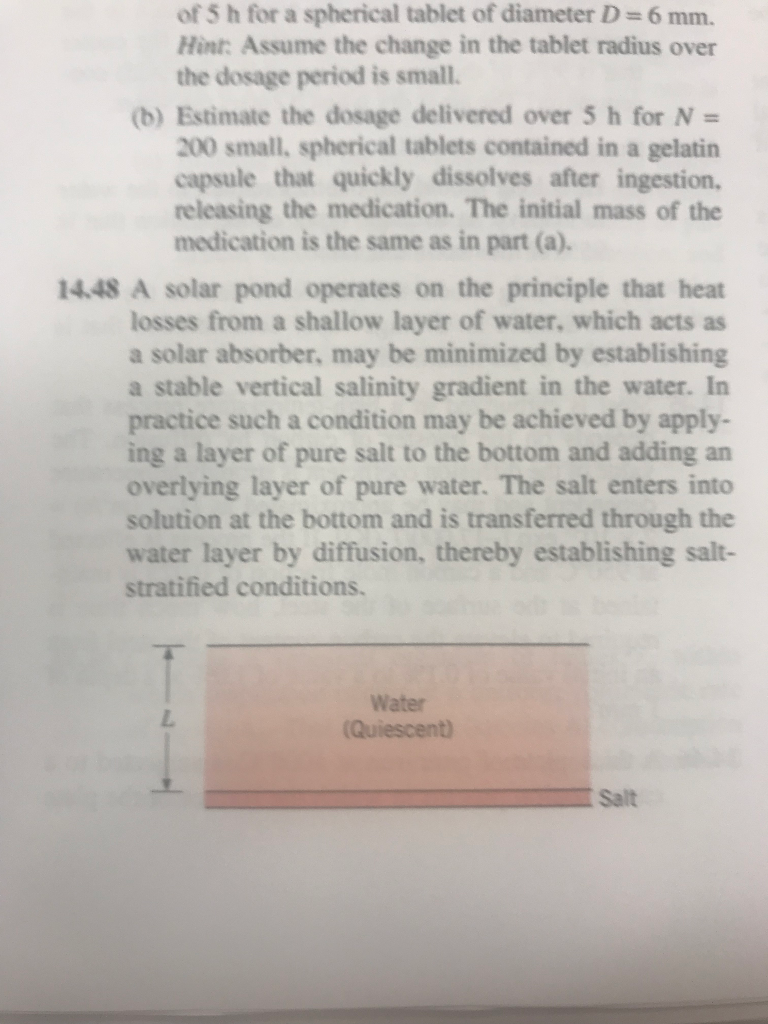 Solved of 5 h for a spherical tablet of diameter D-6 mm. | Chegg.com