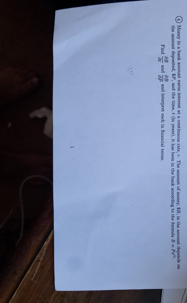 Solved 4 Money in a bank account earns interest at a | Chegg.com