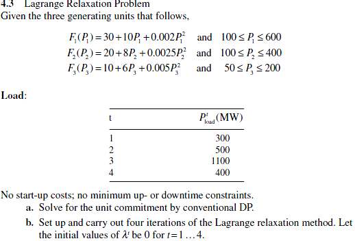 Lagrange Relaxation Problem Given the three | Chegg.com