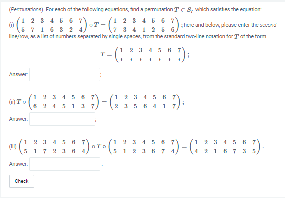 Solved (Permutations). ﻿For each of the following equations, | Chegg.com