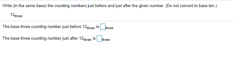 Solved Write in the same base) the counting numbers just | Chegg.com
