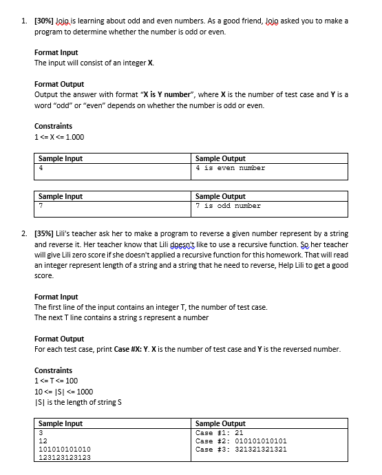 Solved program to determine whether the number is odd or | Chegg.com
