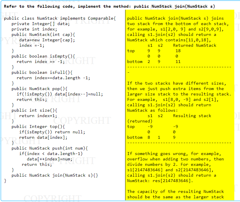 Solved Refer to the following code, implement the method: | Chegg.com